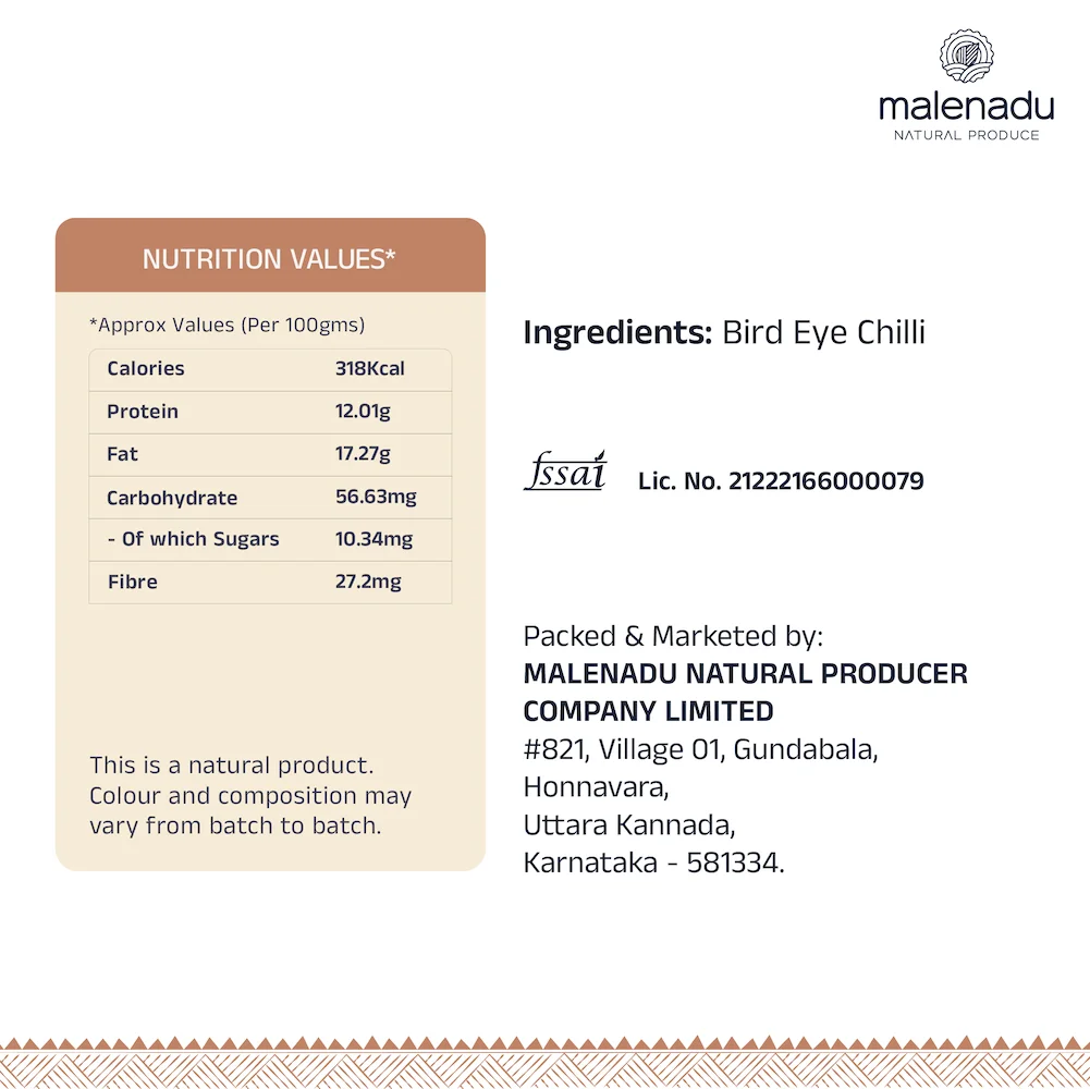 Buy Bird Eye Chilli – Fiery & Sun-Dried | Malenadu